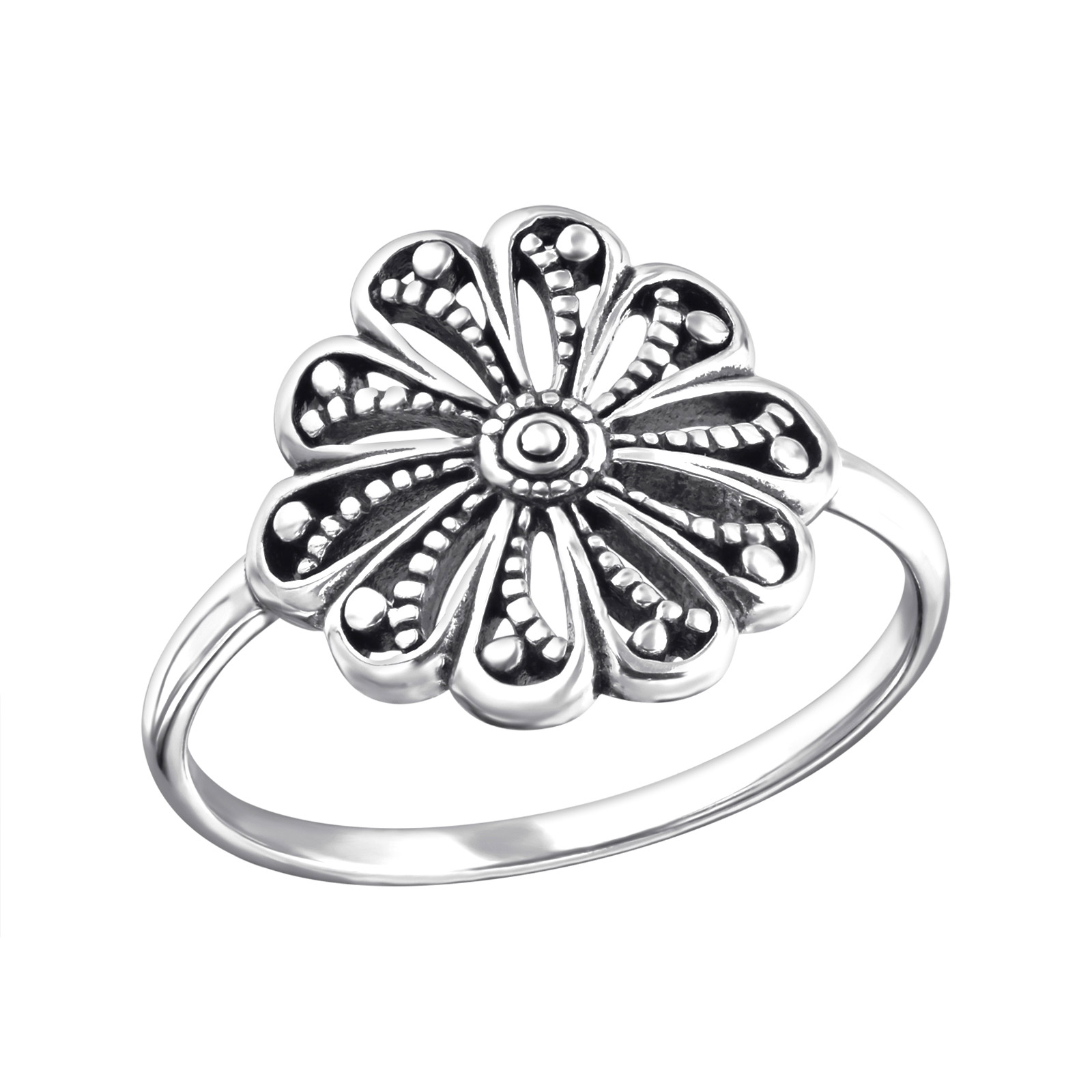 Blomst - Sølv Simple ringe