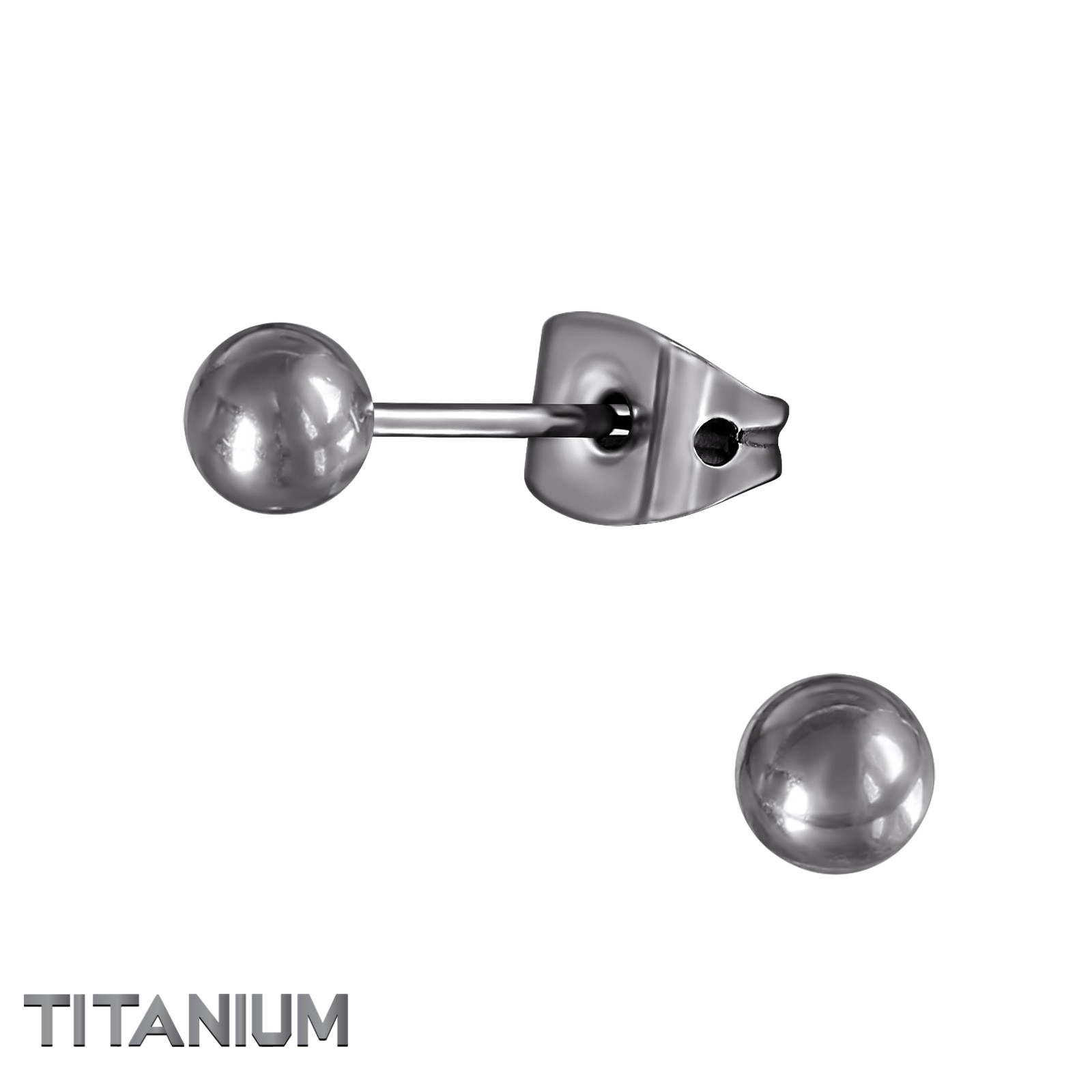 4 mm Bold - Titanium Titanium Ear Studs
